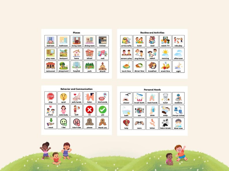150 Nonverbal Communication Visual Cards Autism Visual Aid Printable ...