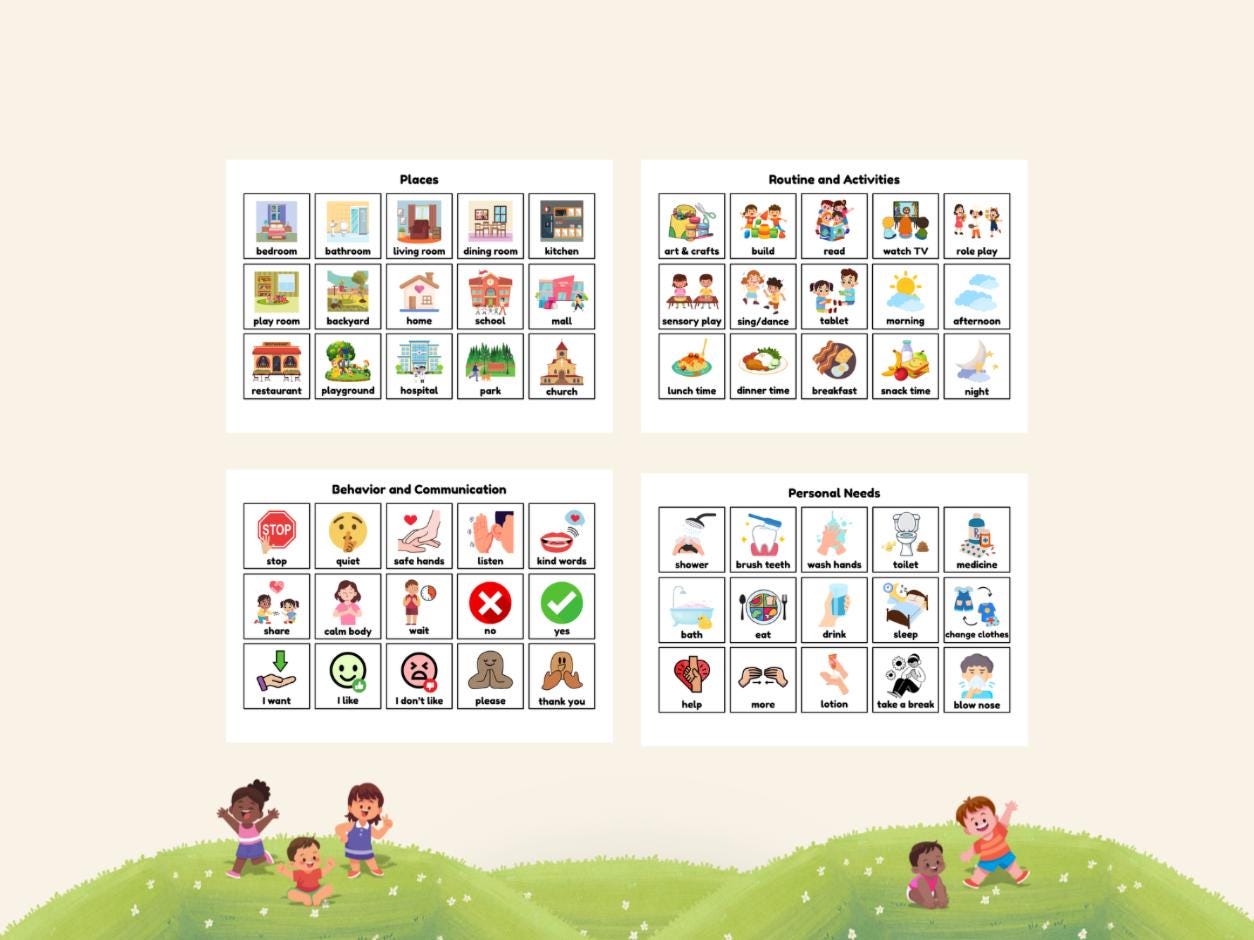 150 Nonverbal Communication Visual Cards Autism Visual Aid Printable ...