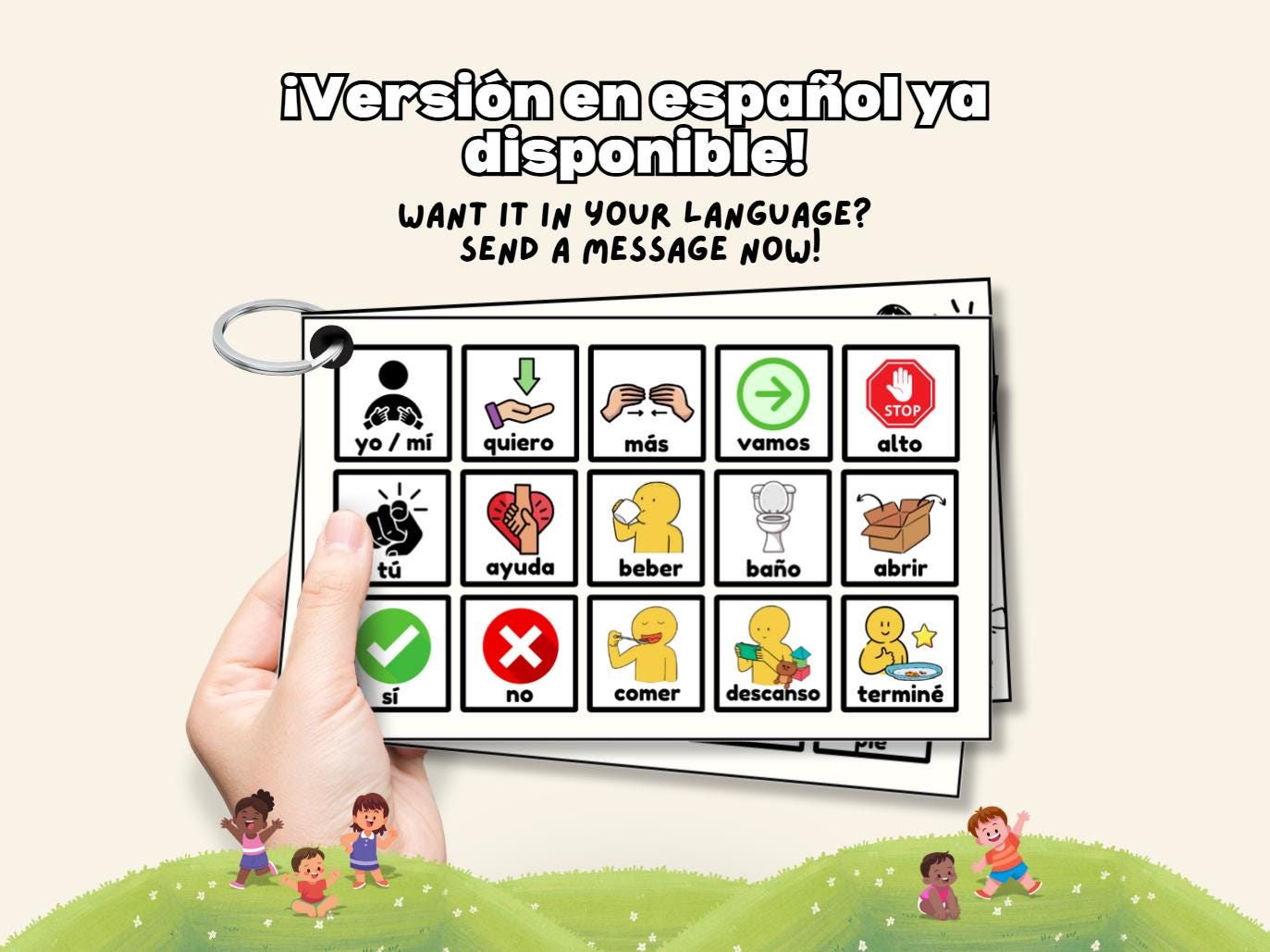 B&W Mini AAC Core Board Kids Travel Printable AAC Chart Autism Portable ...