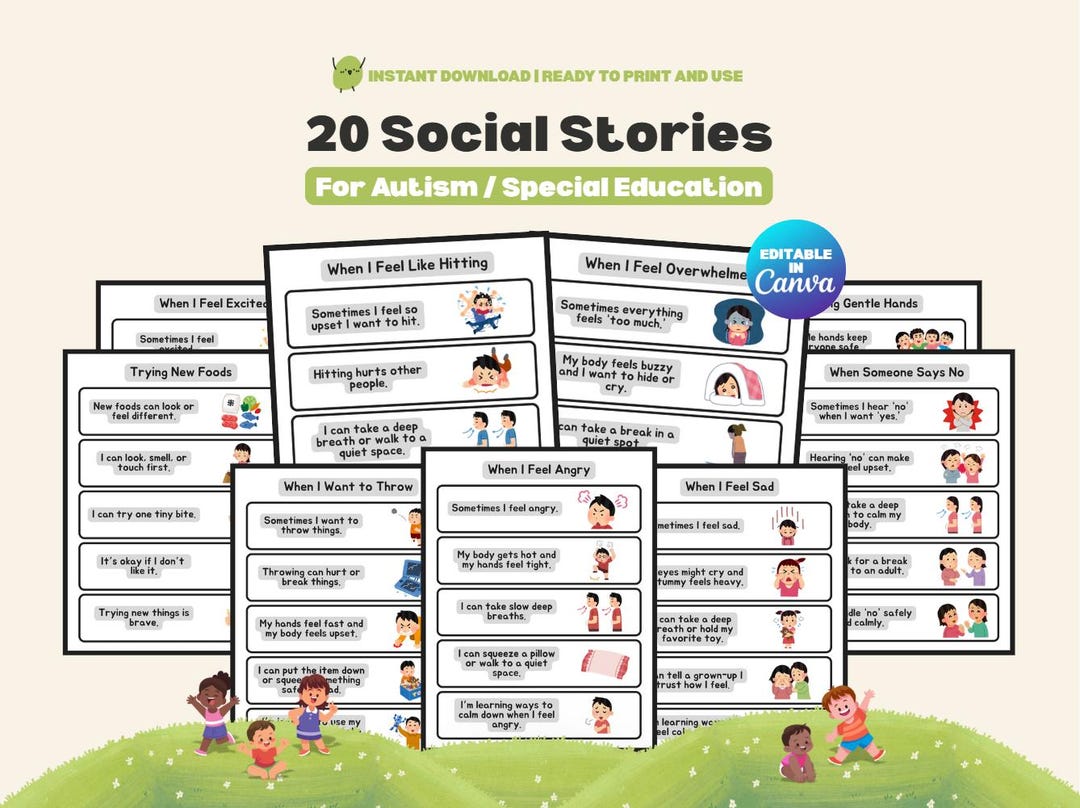Editable Social Stories Autism Visual Support Special Education Big ...