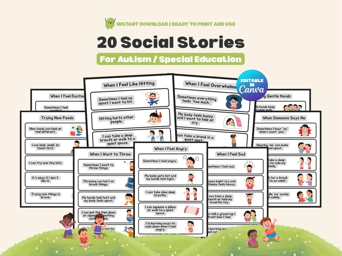 Editable Social Stories Autism Visual Support Special Education Big ...