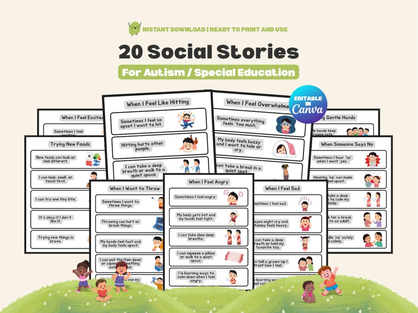 Editable Social Stories Autism Visual Support Special Education Big ...
