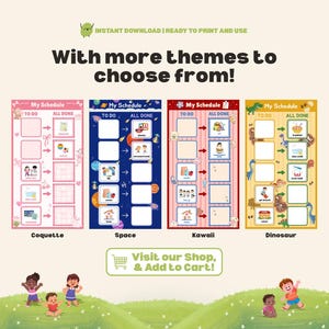 Space Visual Schedule With Activity Icons - 5 Routine Slots - Autism ...