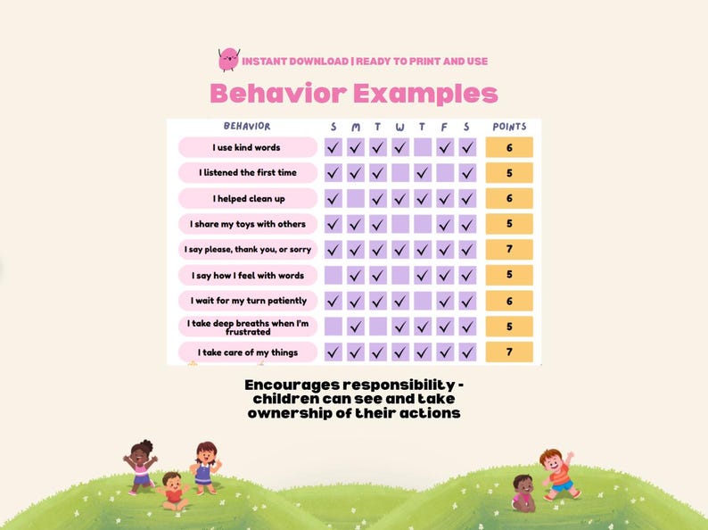 Princess Behavior Tracker Kids Printable Behavior Reward Chart Children ...