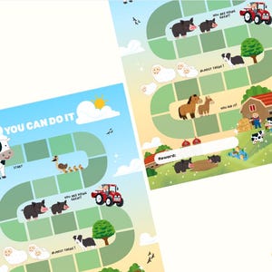 Farm Reward Chart for Toddlers Printable Chore Poster Good Behavior ...
