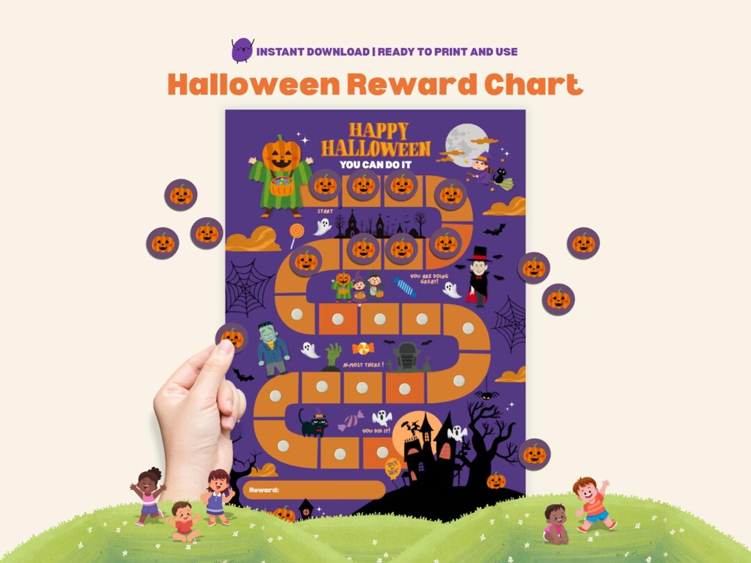 Halloween Reward Chart for Kids Printable Good Behavior Chart Pumpkin ...