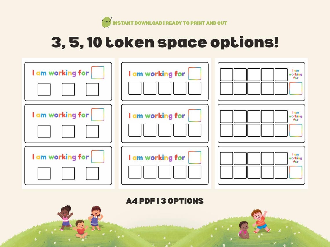 Printable Token Board Behavior Chart Kids Reward Chart ABA Therapy ...