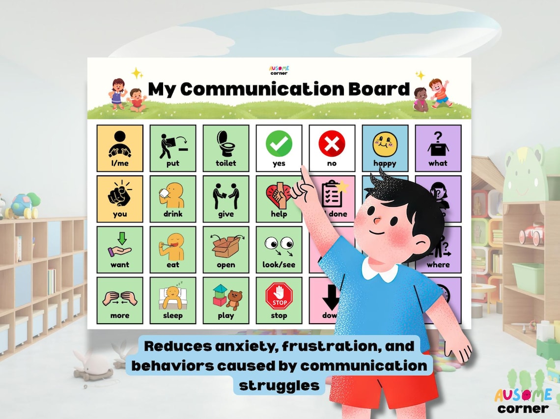 My Core Communication Board for Basic Needs Kids Printable ...