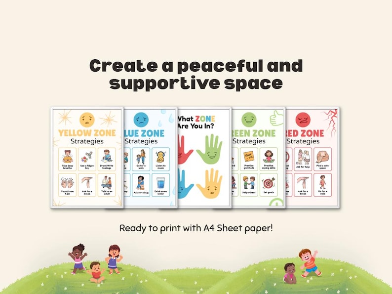 Zones of Regulation Posters Printable Calm Down Corner Visuals Bulletin ...