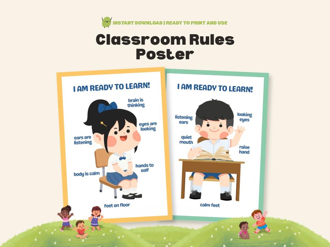 Classroom Behavior Rules Poster Special Education Expectations Visuals ...