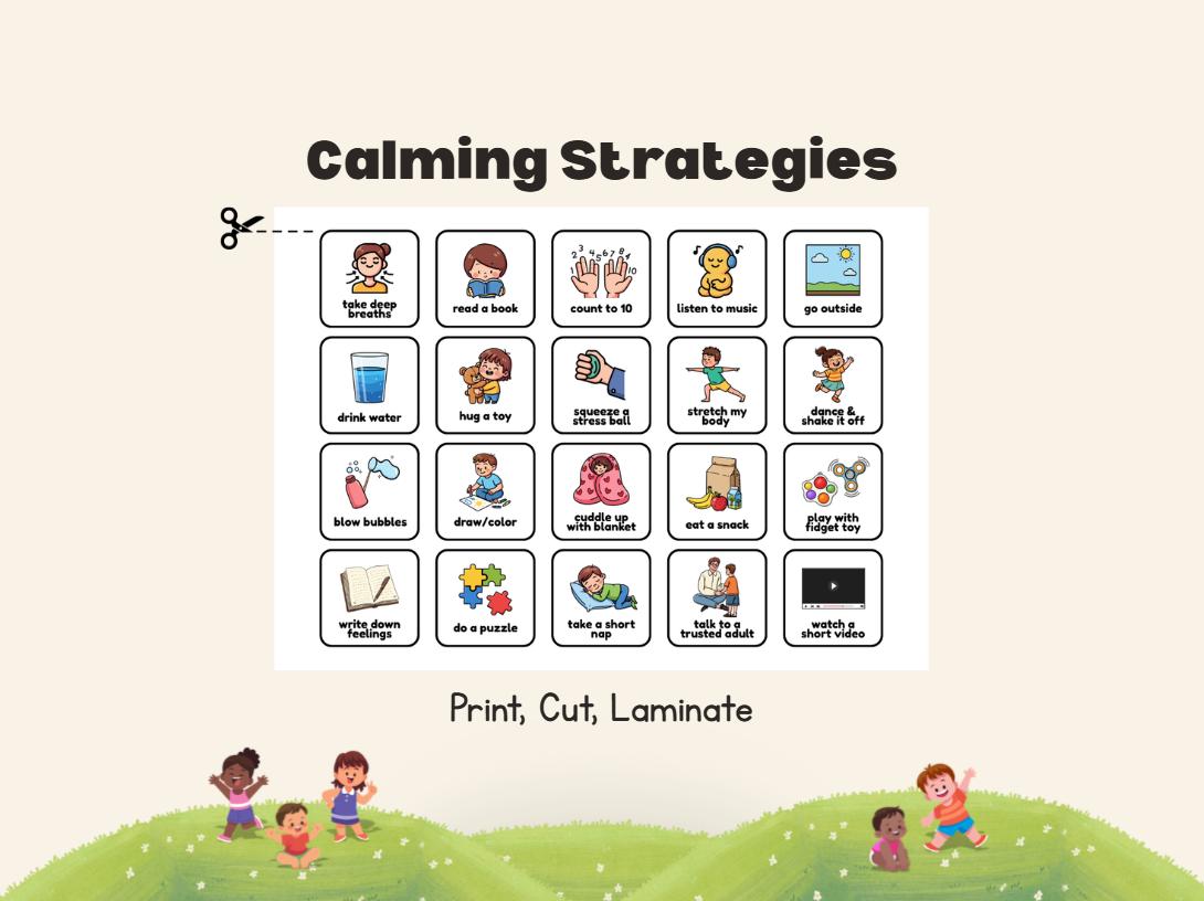 Break Time Visual Support Cards With Calming Strategy Icons Self ...