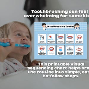 Tooth Brushing Visual Guide Sequencing Chart Life Skills Autism ...