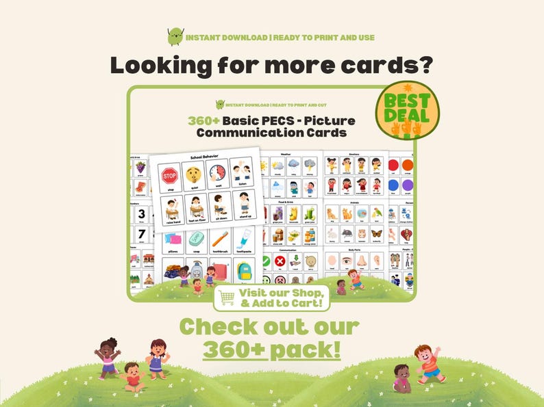 Basic Pecs Picture Communication Cards Autism Communication Nonverbal ...