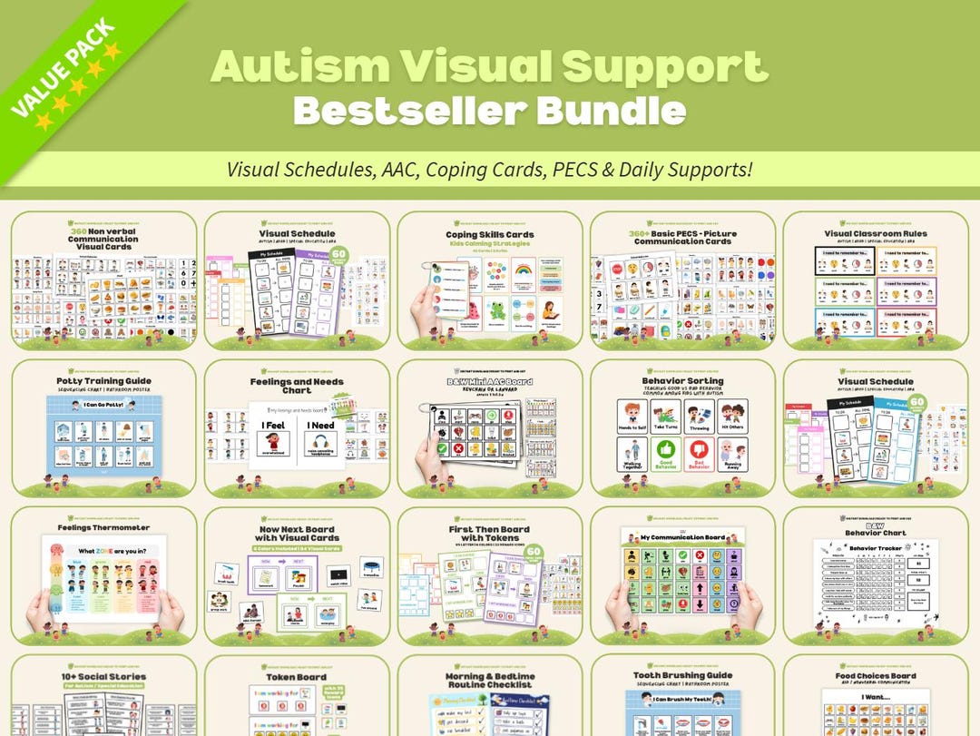 Autism Visual Support Bundle | Visual Schedules, PECS, Coping Skills ...