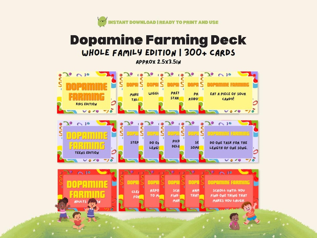 Dopamine Farming Cards: Family Fun, ADHD, Autism Resources (printable ...