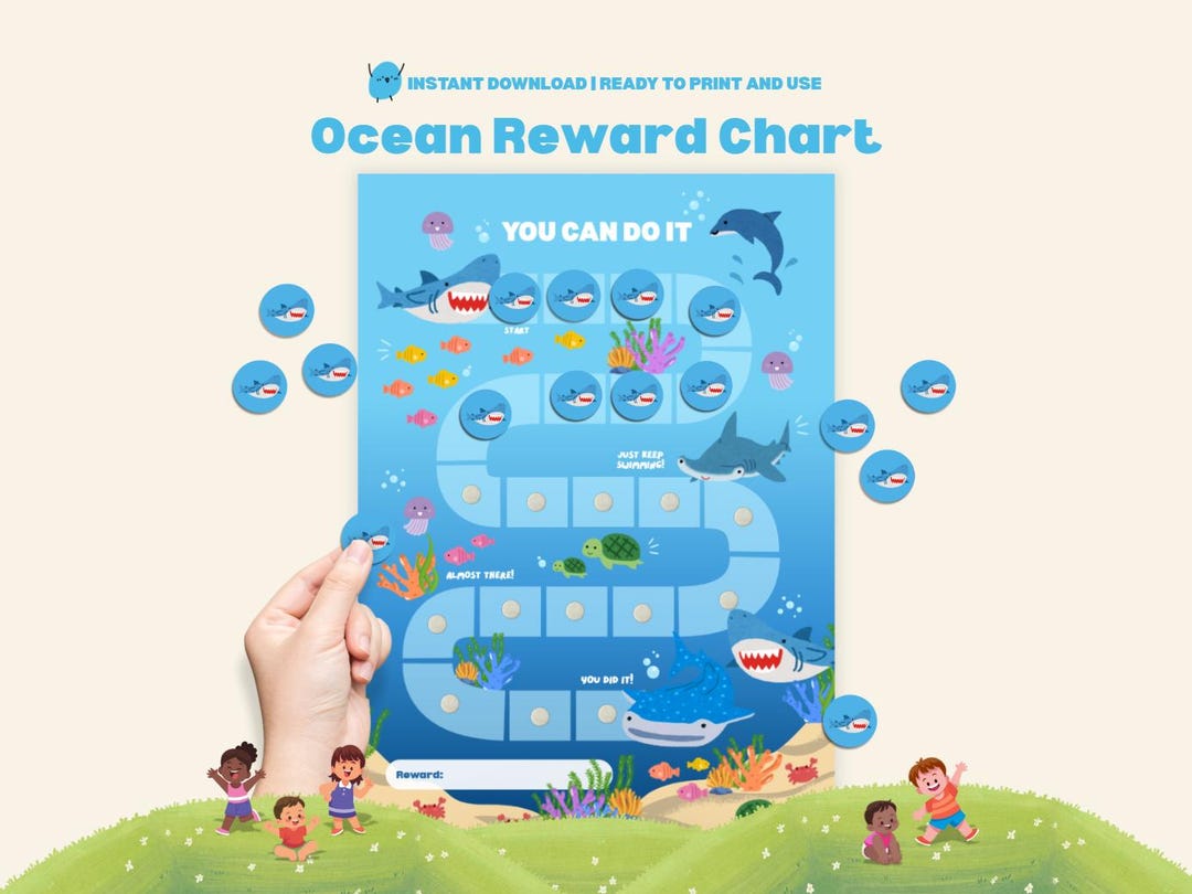 Sea Animals Reward Chart for Toddlers: Ocean Lover Chore Poster ...