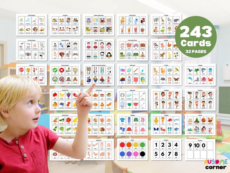 243 Basic Pecs Picture Communication Cards Autism Communication ...