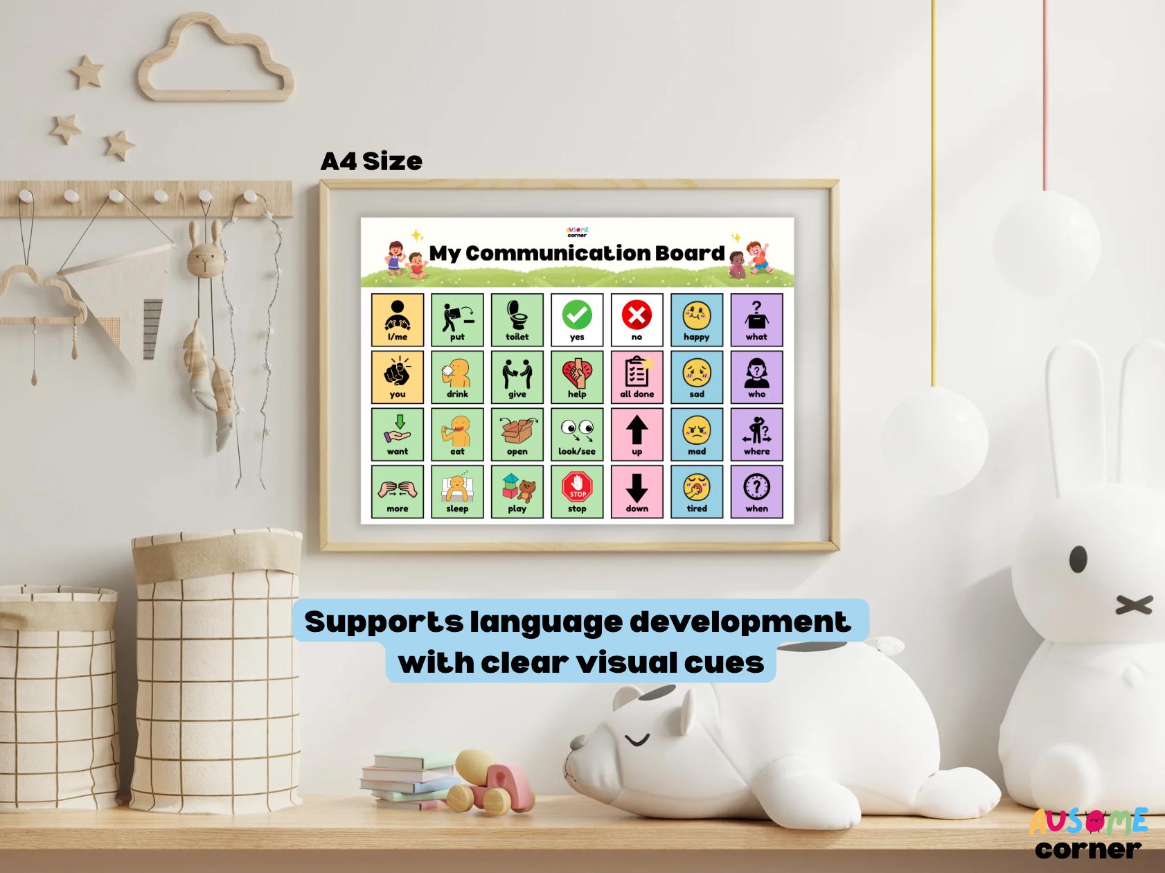 My Core Communication Board for Basic Needs Kids Printable ...