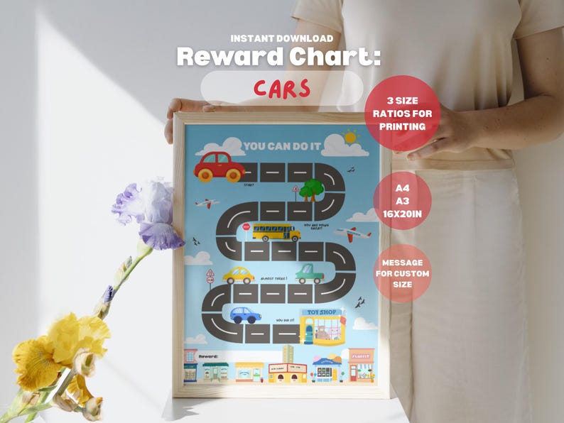 Cars Reward Chart for Toddlers Printable Town Community Chore Poster ...