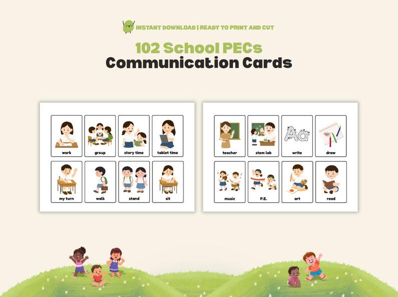 102 School Pecs Nonverbal Communication Cards Autism Visual Aid ...