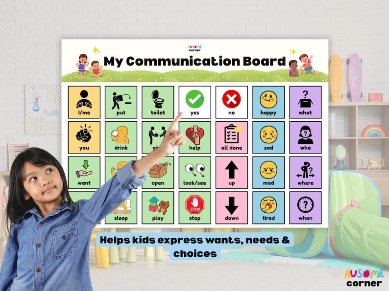 My Core Communication Board for Basic Needs Kids Printable ...