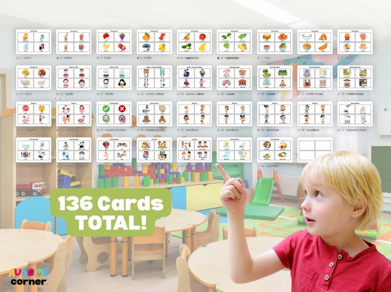 Basic Pecs Picture Communication Cards Autism Communication Nonverbal ...