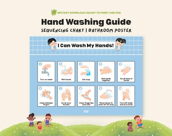 Hand Washing Visual Guide Sequencing Chart Life Skills Autism Hygiene ...