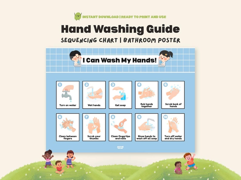 Hand Washing Visual Guide Sequencing Chart Life Skills Autism Hygiene ...