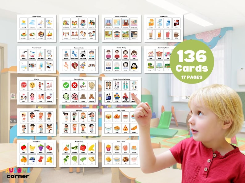 Basic Pecs Picture Communication Cards Autism Communication Nonverbal ...