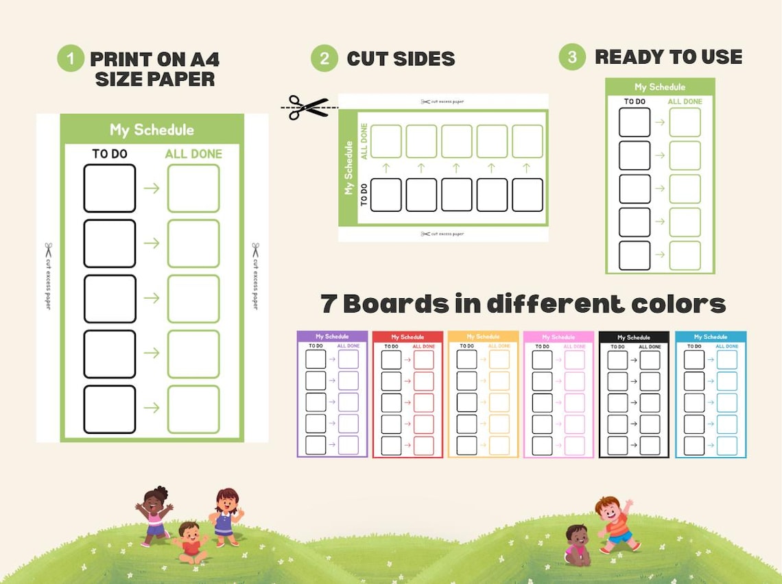 Visual Schedule With Activity Icons - 5 Routine Slots - Autism ADHD ...