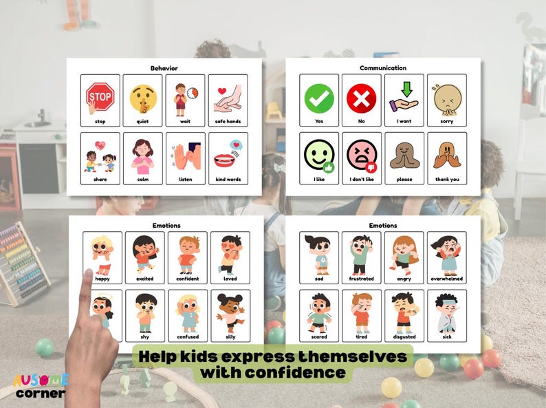 Basic Pecs Picture Communication Cards Autism Communication Nonverbal ...