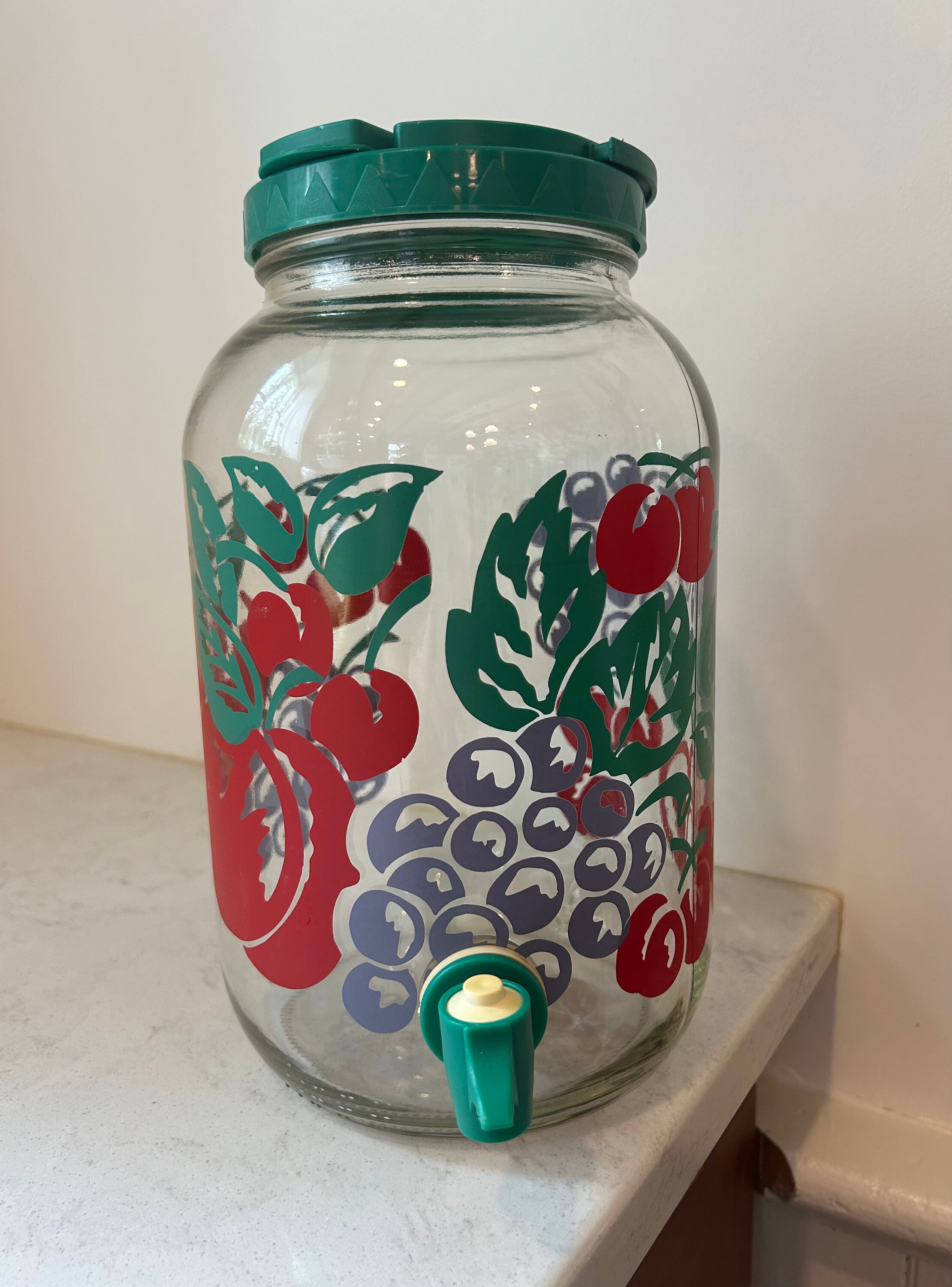 Vintage SUN TEA GLASS / Jar / Canister/ Beverage Server With Spout ...