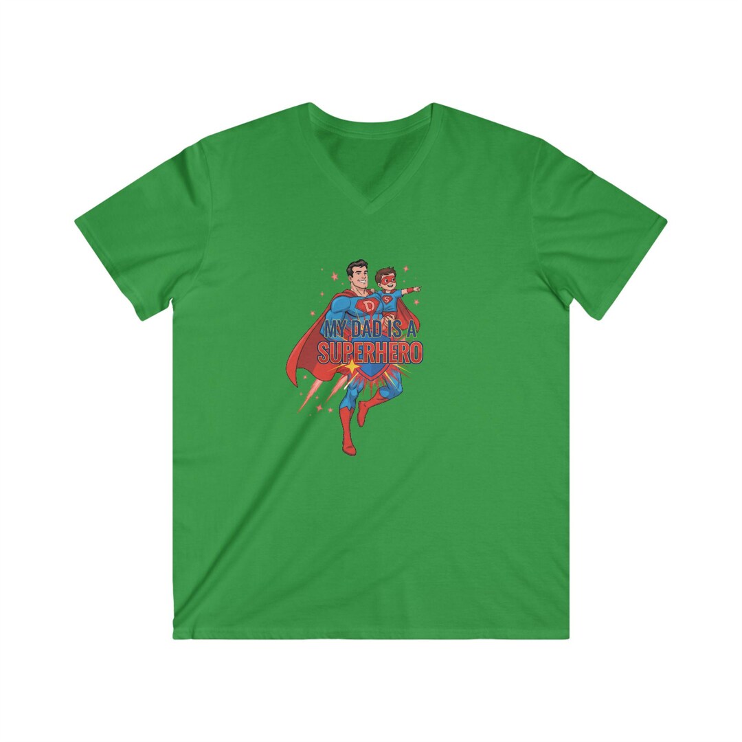 Superhero V-neck Tee - Perfect for Comic Fans, Gift for Dads, Birthday ...