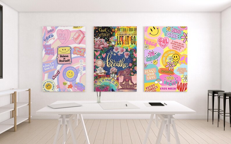 Colorful Motivational Wall Art Set – Positive Quotes & Self-love ...