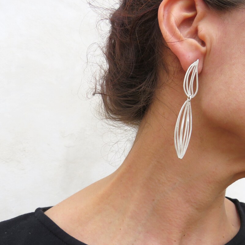 Silver Earrings - Etsy