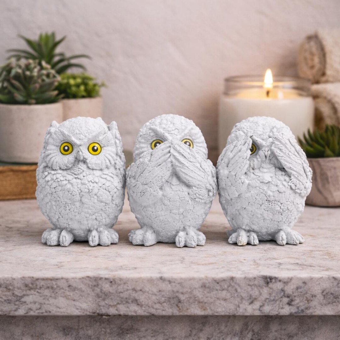 Three Wise Owls Figurine Sets for Home Décor & Gifting - Etsy