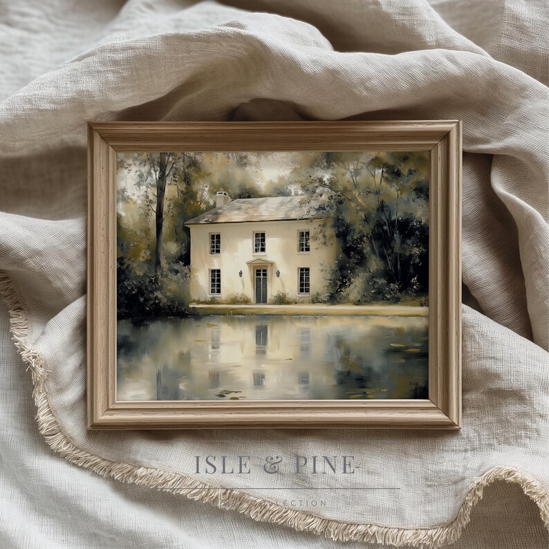 Printable Cottage Garden Wall Art, Spring Landscape Painting Print ...