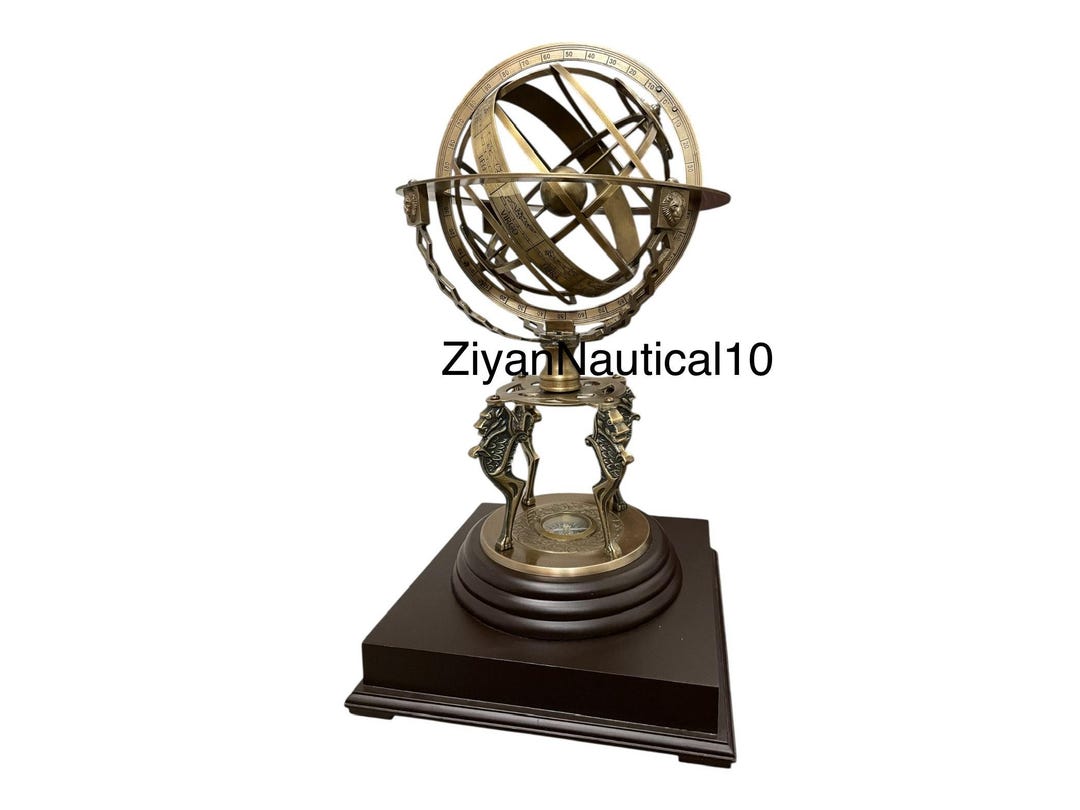 20" Brass Armillary Sphere With Working Compass: Nautical Decor Custom ...