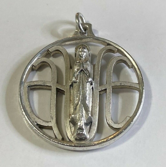 Vintage Holy Mother Mary CREED Silver Religious Medal Pendant - Etsy
