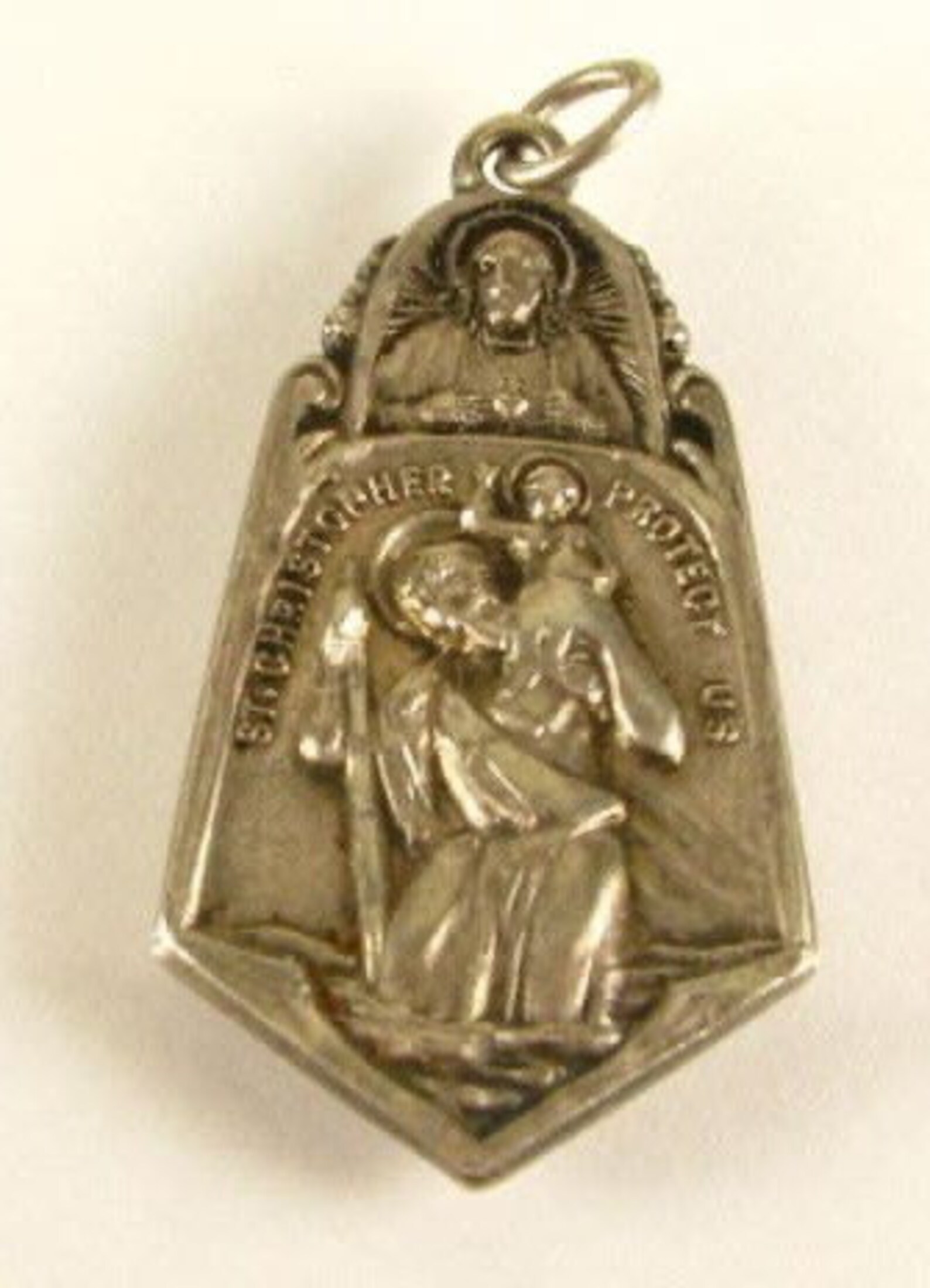 Saint Christopher Scapular Vintage Sterling Religious Medal - Etsy