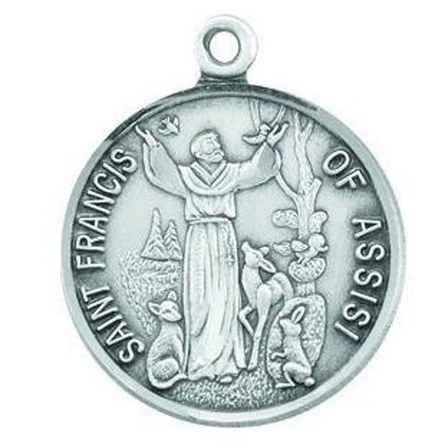 St Francis of Assisi Feeding the Birds Large Medal Sterling - Etsy