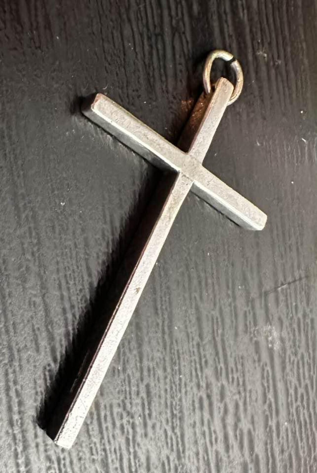 CREED Cross - LARGE Religious Pendant - Vintage Sterling Silver on 20 ...