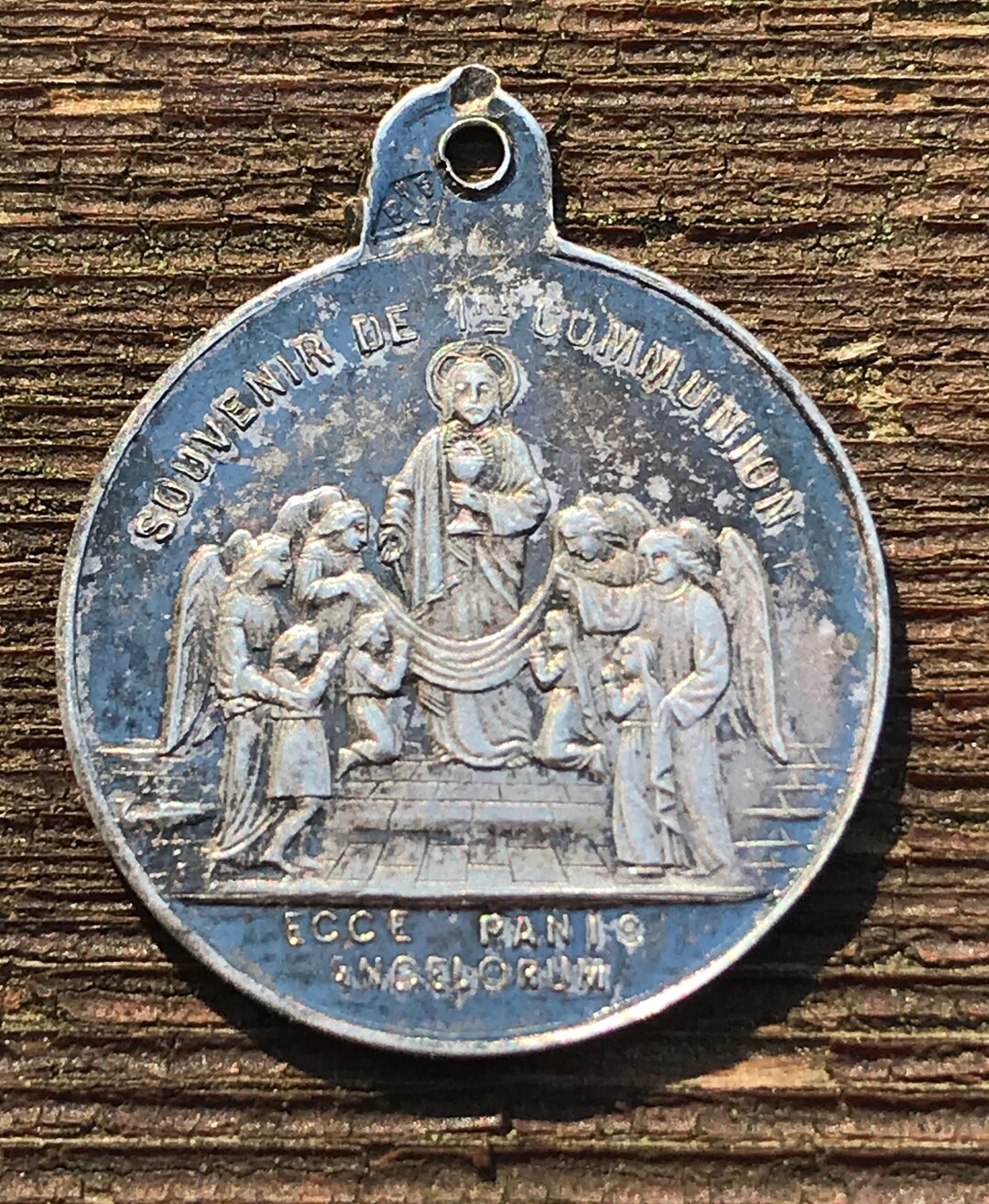 HOLY JESUS & the Bread of ANGELS First Communion Vintage Silver ...