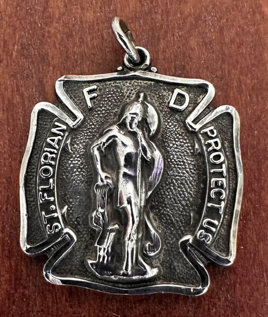 Vintage Saint Florian Firefighter CREED Sterling Silver Medal ...