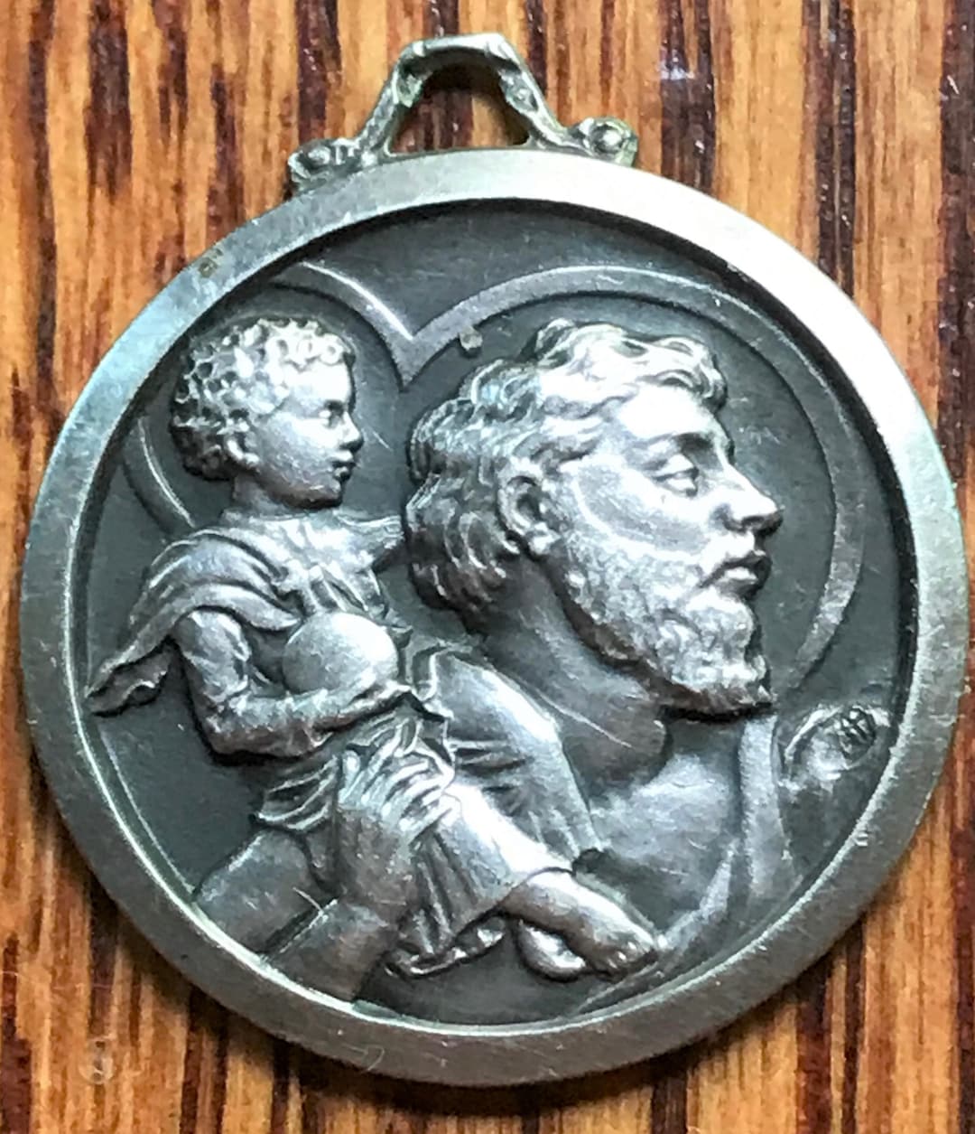 Saint Christopher Vintage Silver Religious Medal Pendant on 18 Inch ...