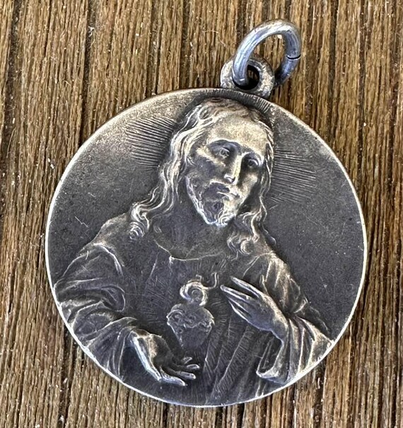 Saint Lucy & Sacred Heart of Jesus Christ Vintage Sil… - Gem