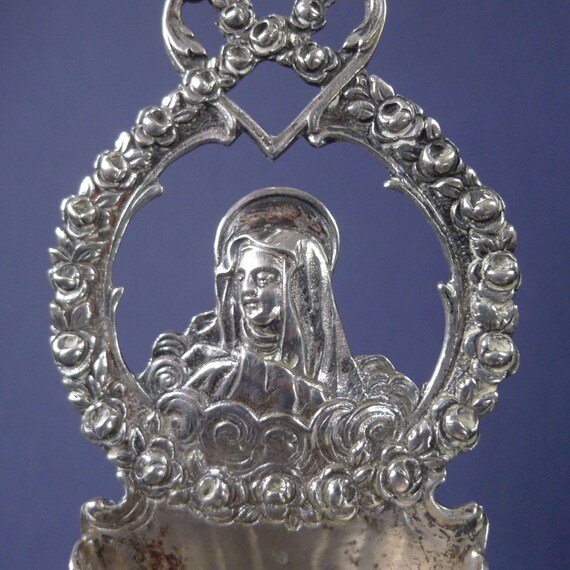 Antique Holy Water Font of the Virgin Mary 19th Centu… - Gem