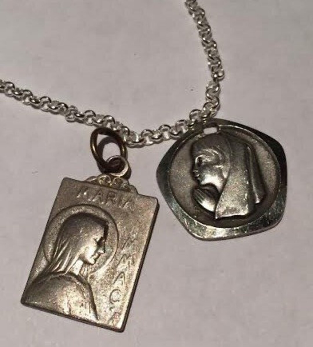 Hail Mary V Portrait of Two Holy Virgin Mary of Lourdes Vintage ...