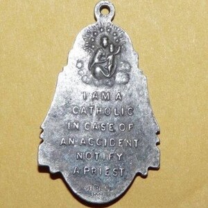 Saint Christopher Scapular Vintage Sterling Religious Medal Pendant on ...