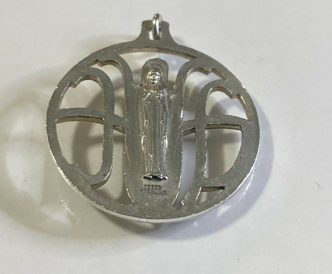 Vintage Holy Mother Mary CREED Silver Religious Medal Pendant - Etsy